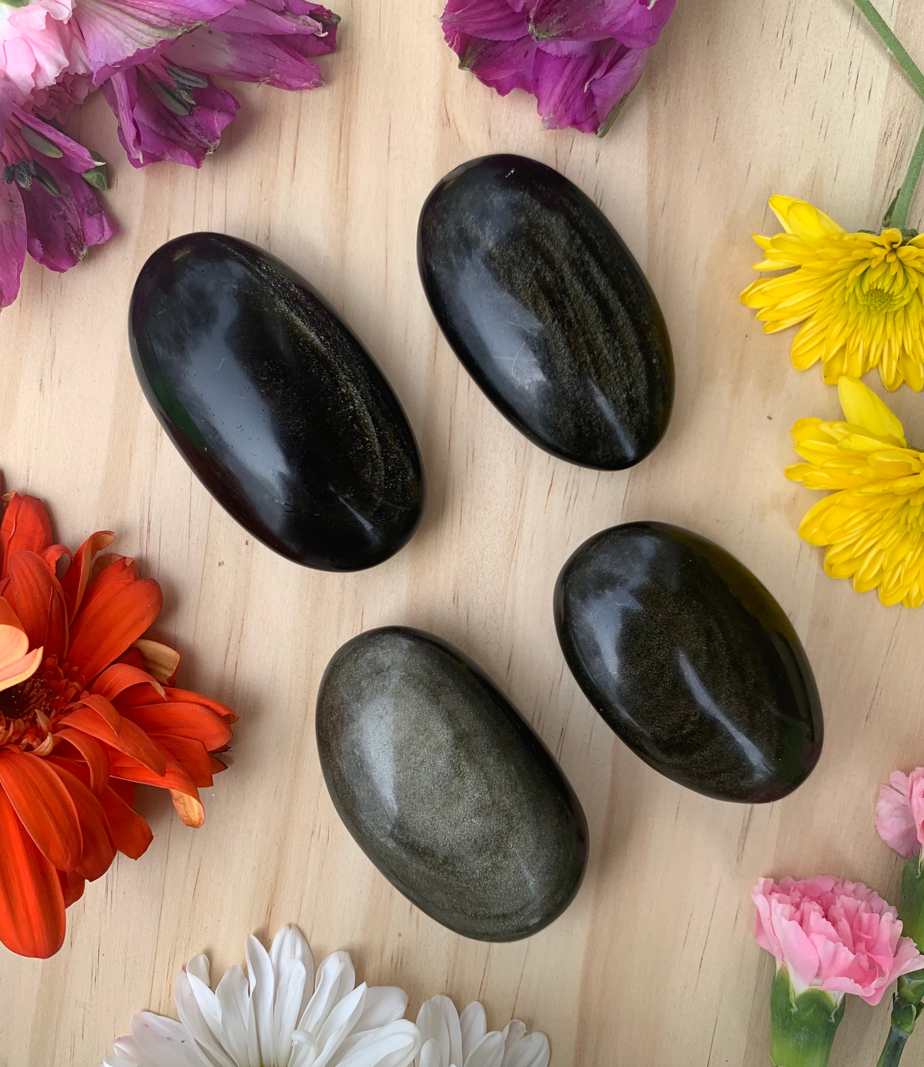 Gold Sheen Obsidian Palm Stone – Scorpio Sun and Moon Dreamers